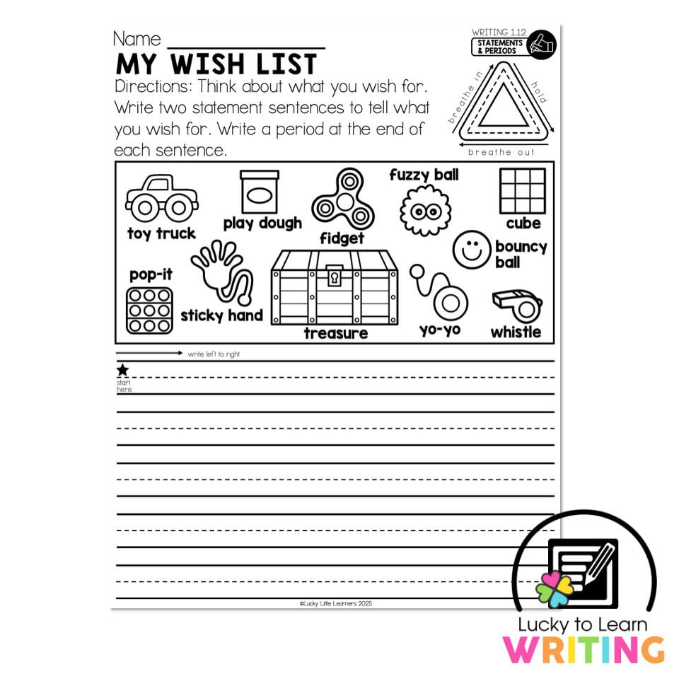 Lucky to Learn Writing 1st Grade - Unit 1 Writing Foundations - Writing ...