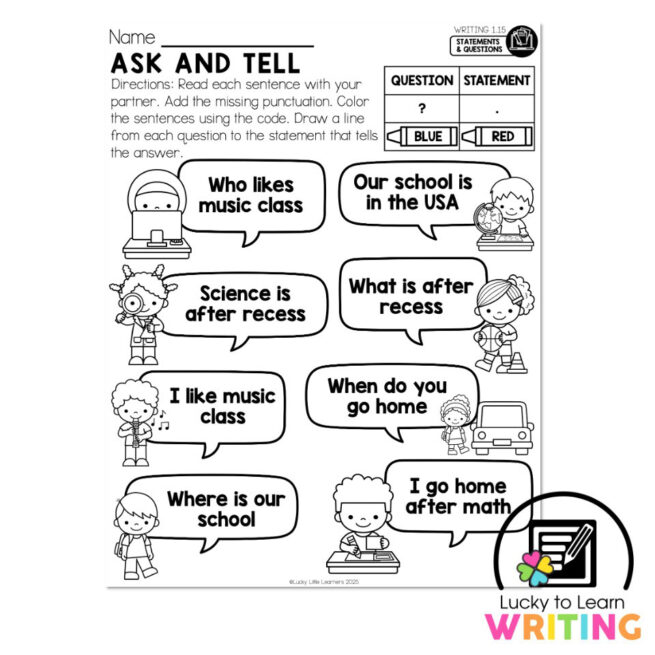 Lucky to Learn Writing 1st Grade - Unit 1 Writing Foundations - Writing ...