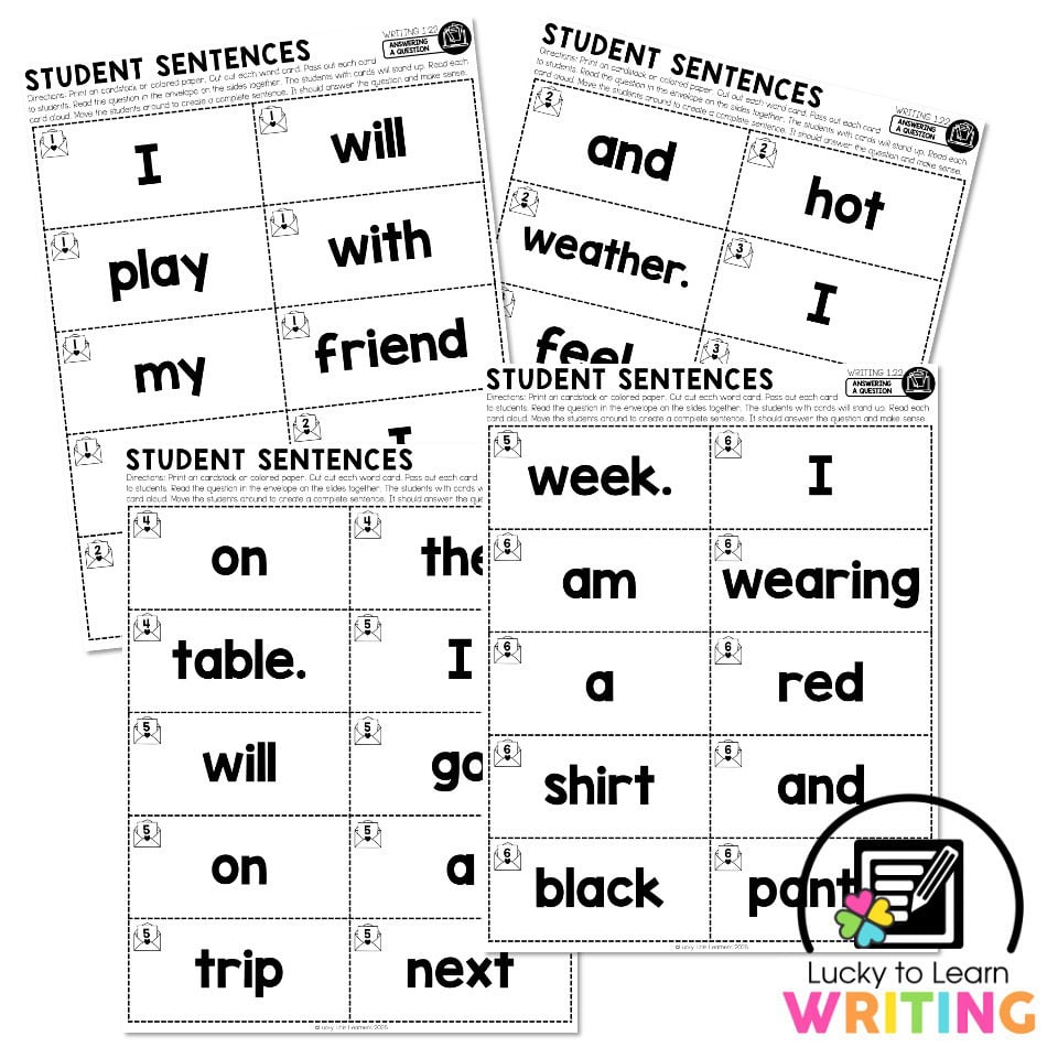 Lucky to Learn Writing 1st Grade - Unit 1 Writing Foundations - Writing ...