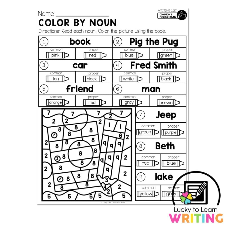 Lucky to Learn Writing 1st Grade - Unit 1 Writing Foundations - Writing ...