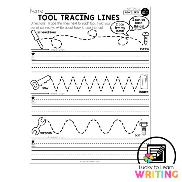 Lucky to Learn Writing 1st Grade - Unit 1 Writing Foundations - Writing ...