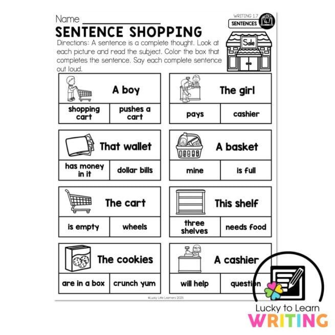 Lucky to Learn Writing 1st Grade - Unit 1 Writing Foundations - Writing ...