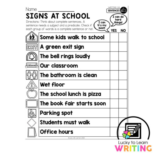 Lucky to Learn Writing 1st Grade - Unit 1 Writing Foundations - Writing ...