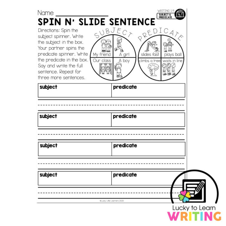 Lucky to Learn Writing 1st Grade - Unit 1 Writing Foundations - Writing ...