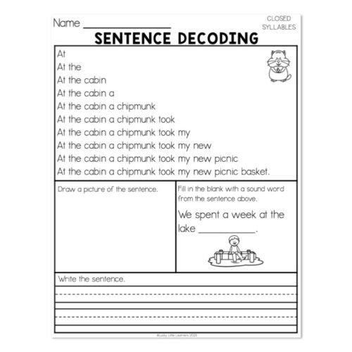 Sentence Decoding - Closed Syllables - Lucky Little Learners