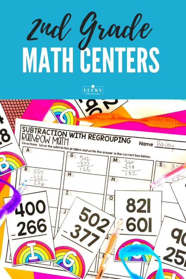 2nd Grade Math Centers Bundle - Lucky Little Learners