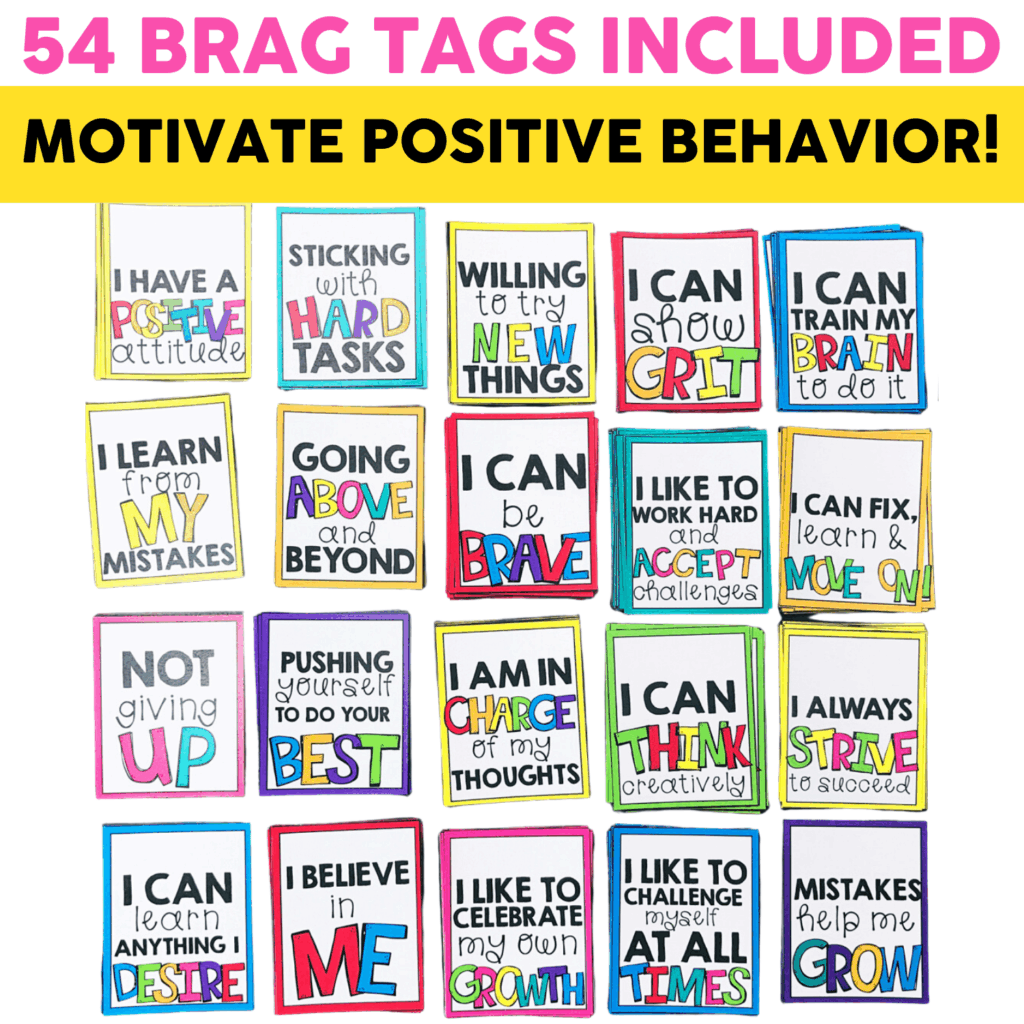 Growth Mindset Brag Tags - Lucky Little Learners