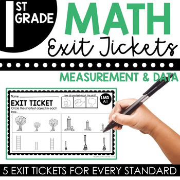 1st Grade Measurement & Data Exit Tickets | Printable & Digital - Lucky ...