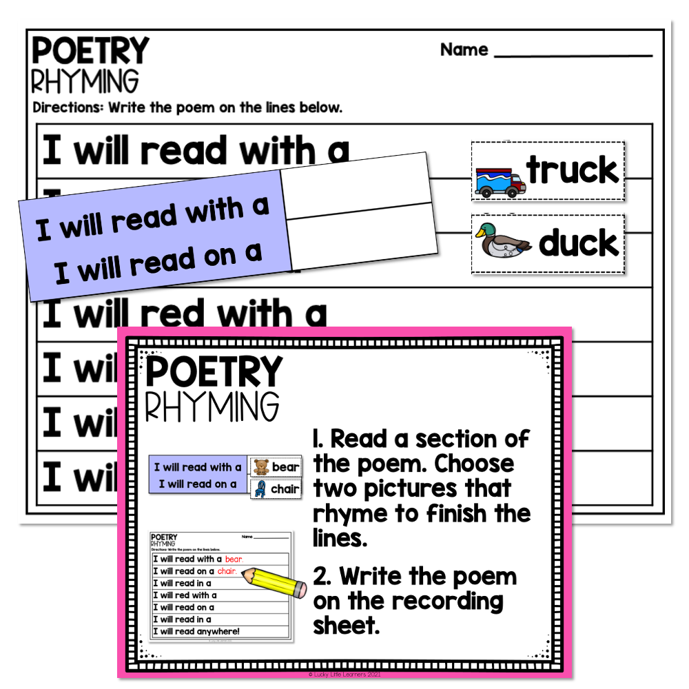 1st Grade Reading Center - Poetry-Rhyming - Lucky Little Learners