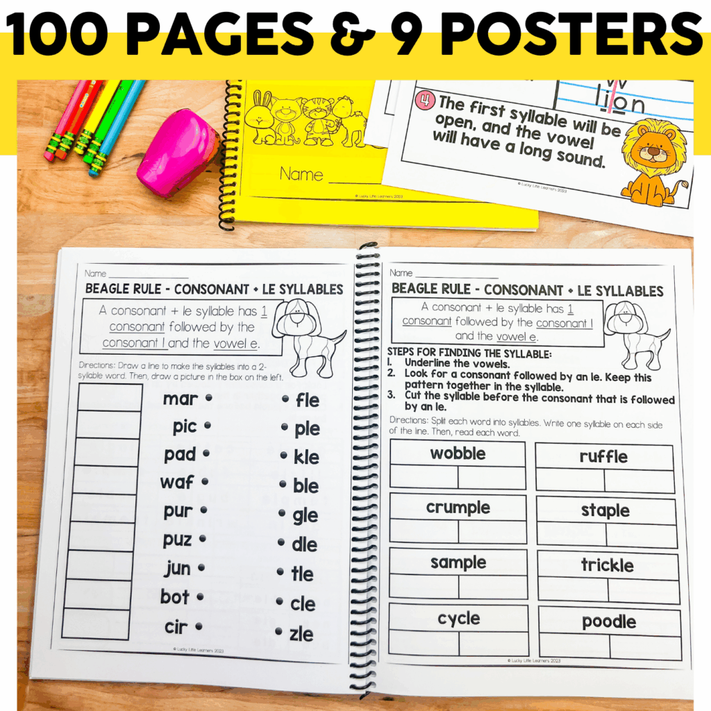Multisyllable Words Book - Lucky Little Learners