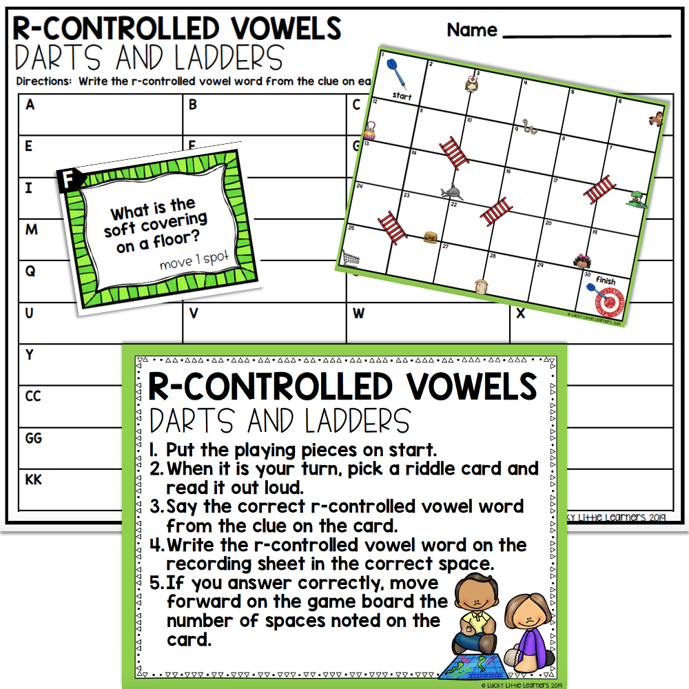 2nd Grade Phonics Center - Mixed R-Controlled Vowels - Lucky Little ...