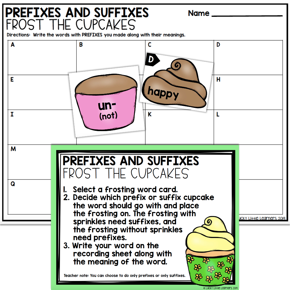 2nd Grade Phonics Center - Prefixes - Lucky Little Learners