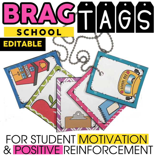 Editable School Brag Tags - Lucky Little Learners