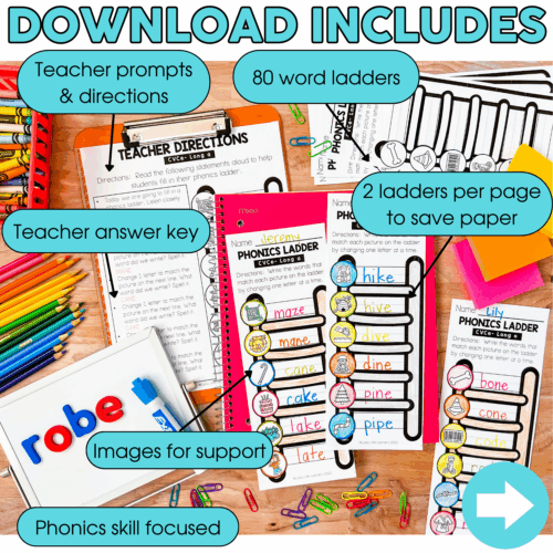 Phonics Word Ladders - Lucky Little Learners