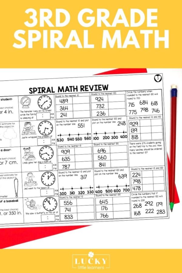 3rd Grade Spiral Math Review Bundle - Lucky Little Learners