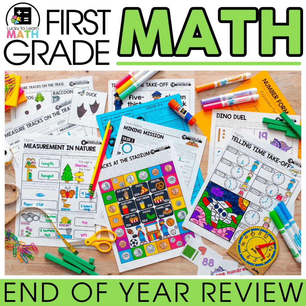 1st Grade End of Year Math Review - Lucky Little Learners
