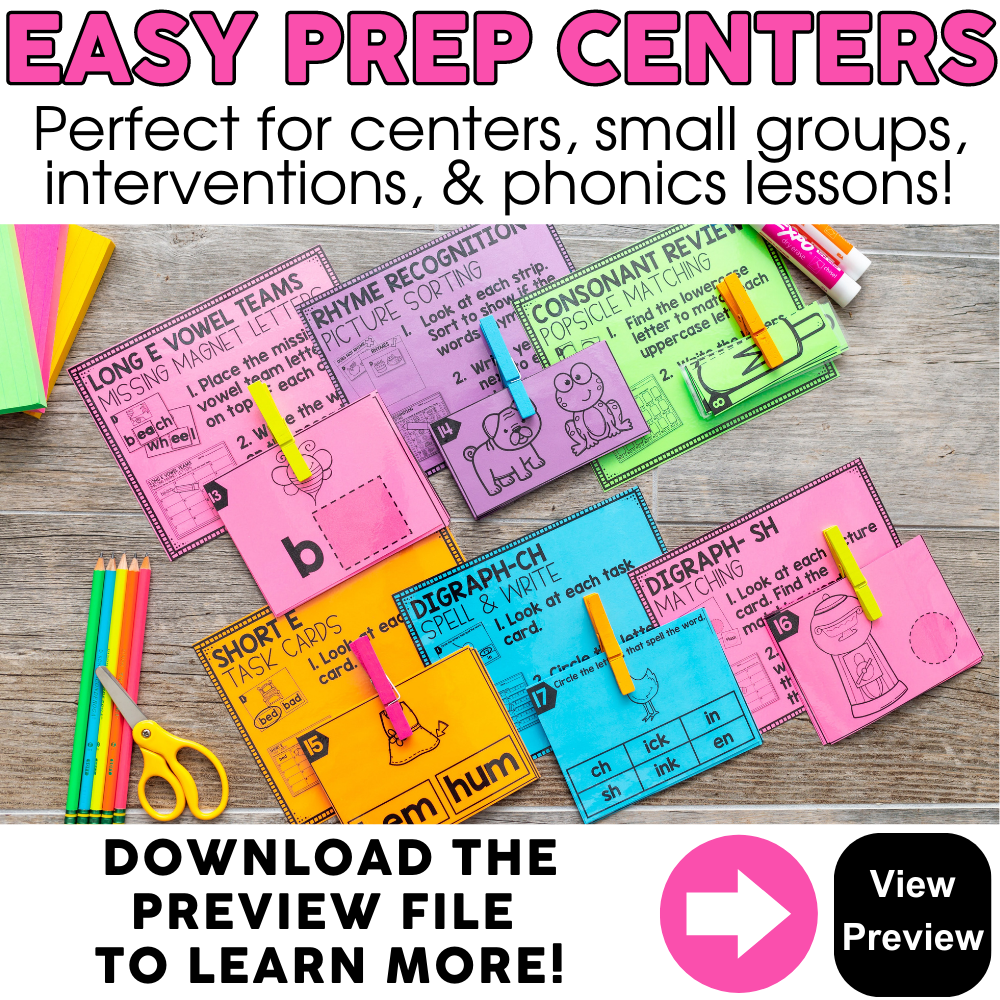 First Grade Phonics Centers - Lucky Little Learners