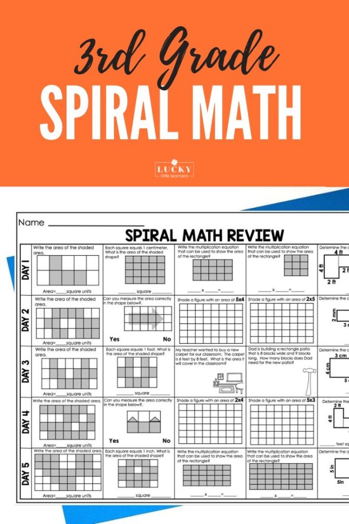 3rd Grade Spiral Math Review Bundle - Lucky Little Learners