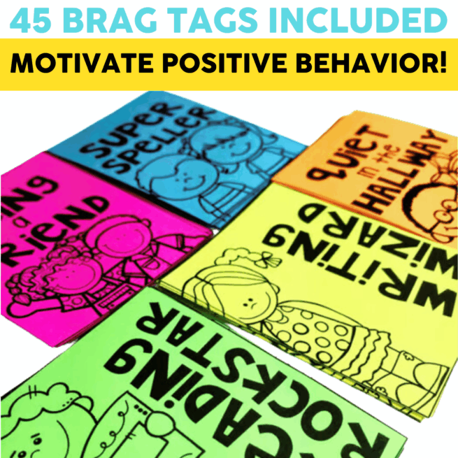 Editable B&W Brag Tags - Kids - Lucky Little Learners