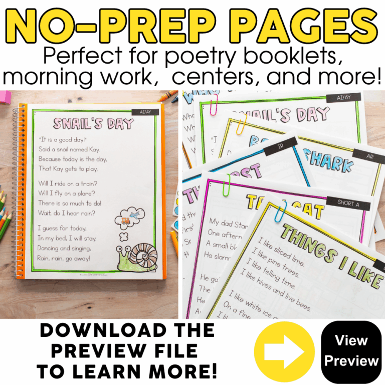 Phonics Poems With Activities - Lucky Little Learners