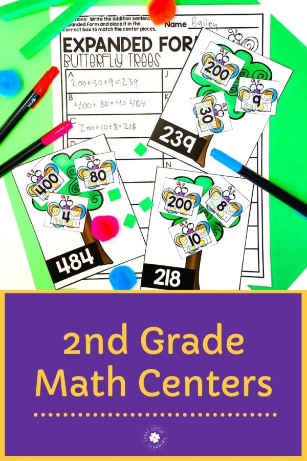 2nd Grade Math Centers Bundle - Lucky Little Learners