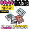 Editable Brag Tags - School Days Set 1 - Lucky Little Learners