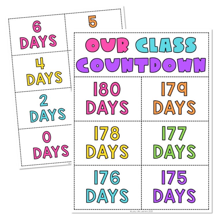Class Countdown - Lucky Little Learners
