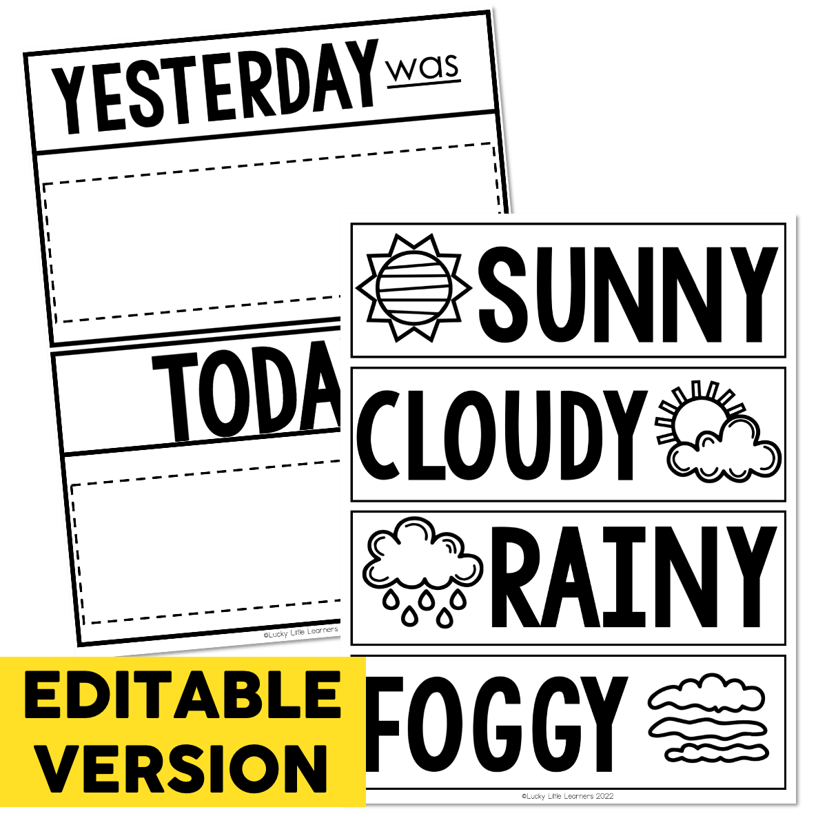 Editable Classroom Calendar Set - Extra Displays - Lucky Little Learners