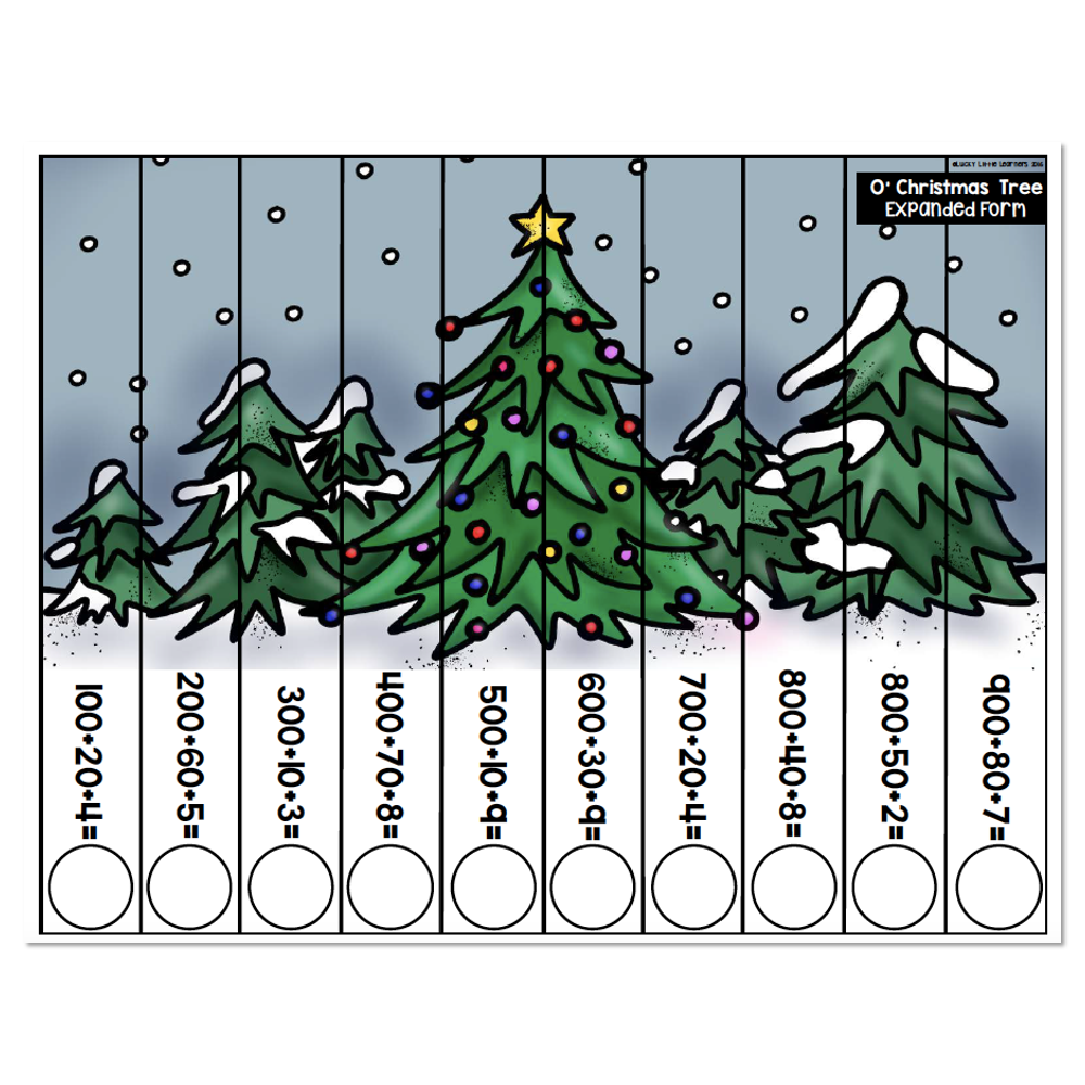 December Math Puzzle - O' Christmas Tree - Expanded Form 2 - Lucky ...