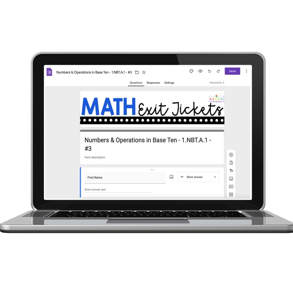 Digital 1st Grade Exit Tickets - Numbers and Operations in Base Ten - 1 ...