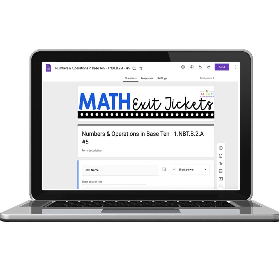 Digital 1st Grade Exit Tickets - Numbers and Operations in Base Ten - 1 ...