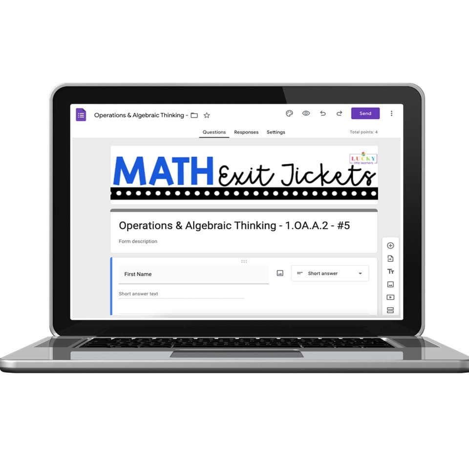 Digital 1st Grade Exit Tickets - Operations and Algebraic Thinking - 1 ...