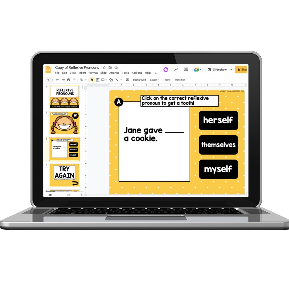 Digital Toothy - Reading Comprehension - 2nd & 3rd Grade - Reflexive ...