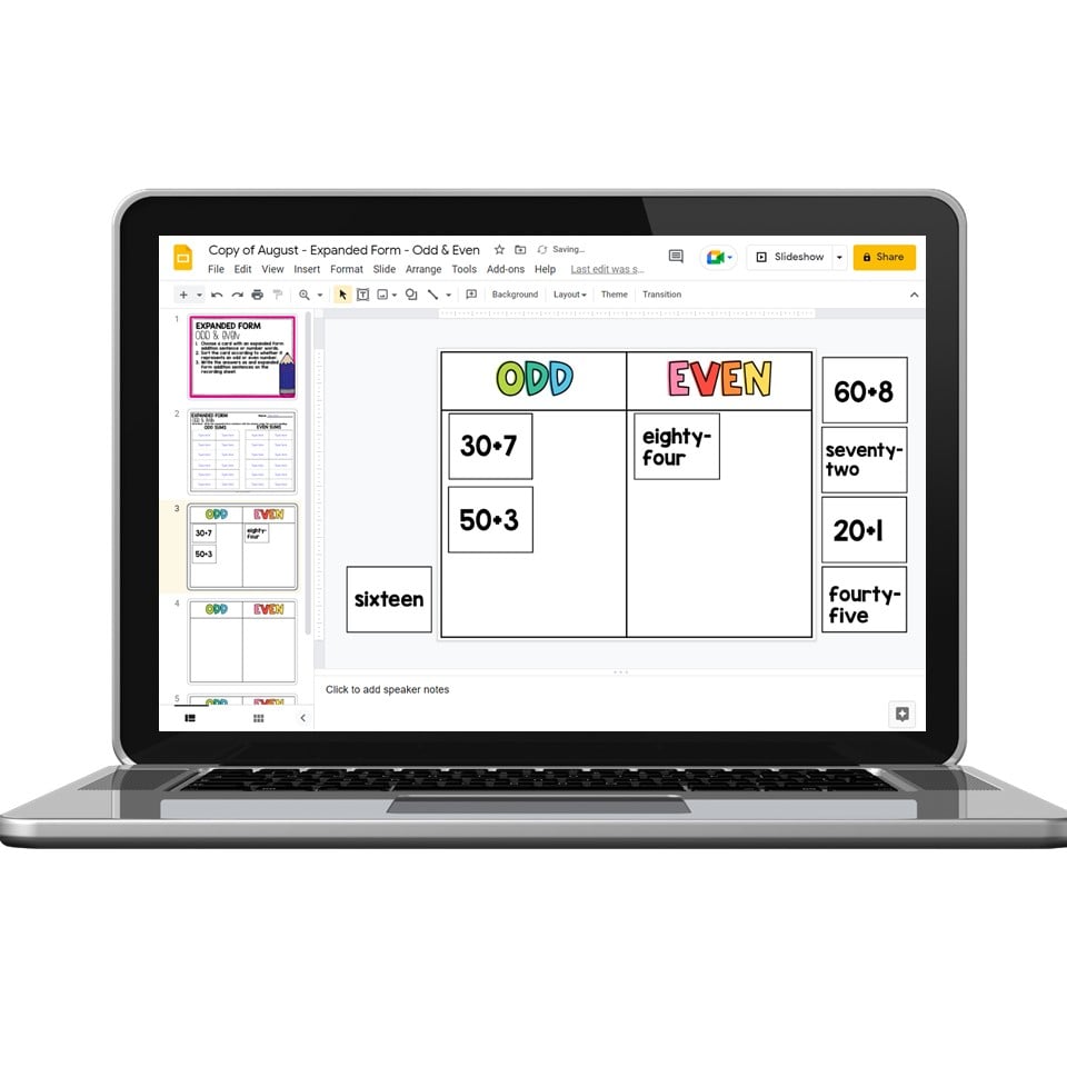 Digital - 2nd Grade August Math Center - Expanded Form - Lucky Little ...