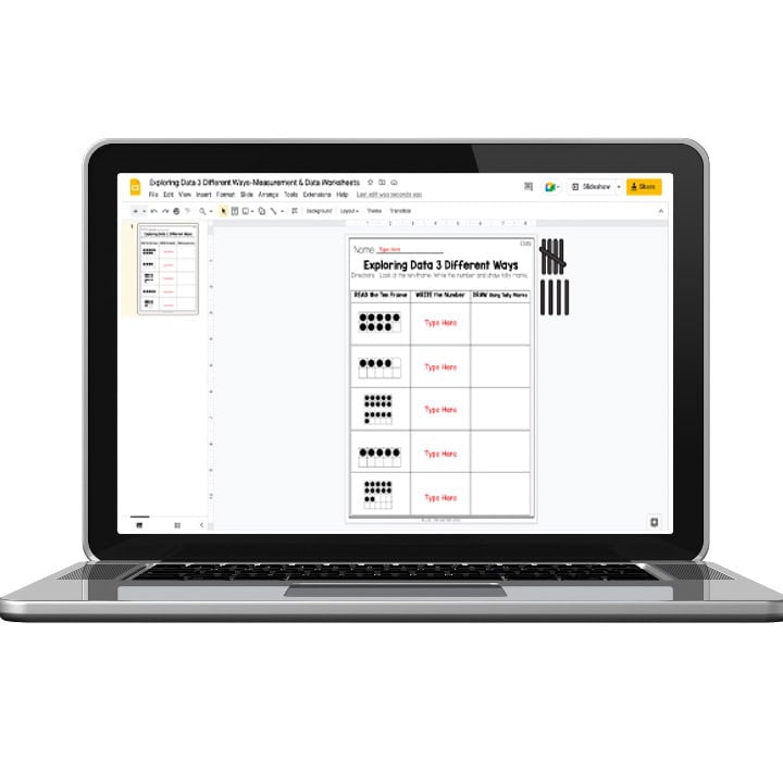 Digital 2nd Grade Math Worksheets - Data - Exploring Data 3 Ways ...