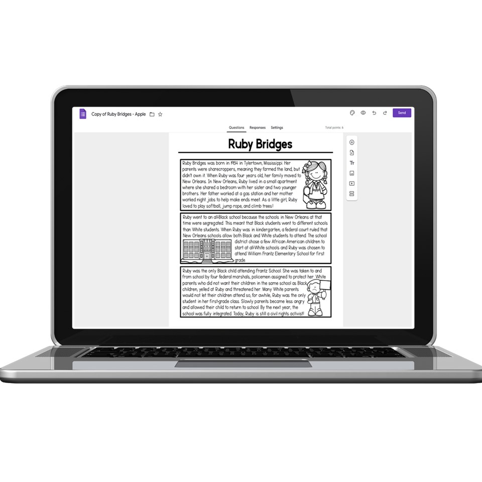 Digital 2nd Grade Reading Passages - Text Structures - Ruby Bridges ...