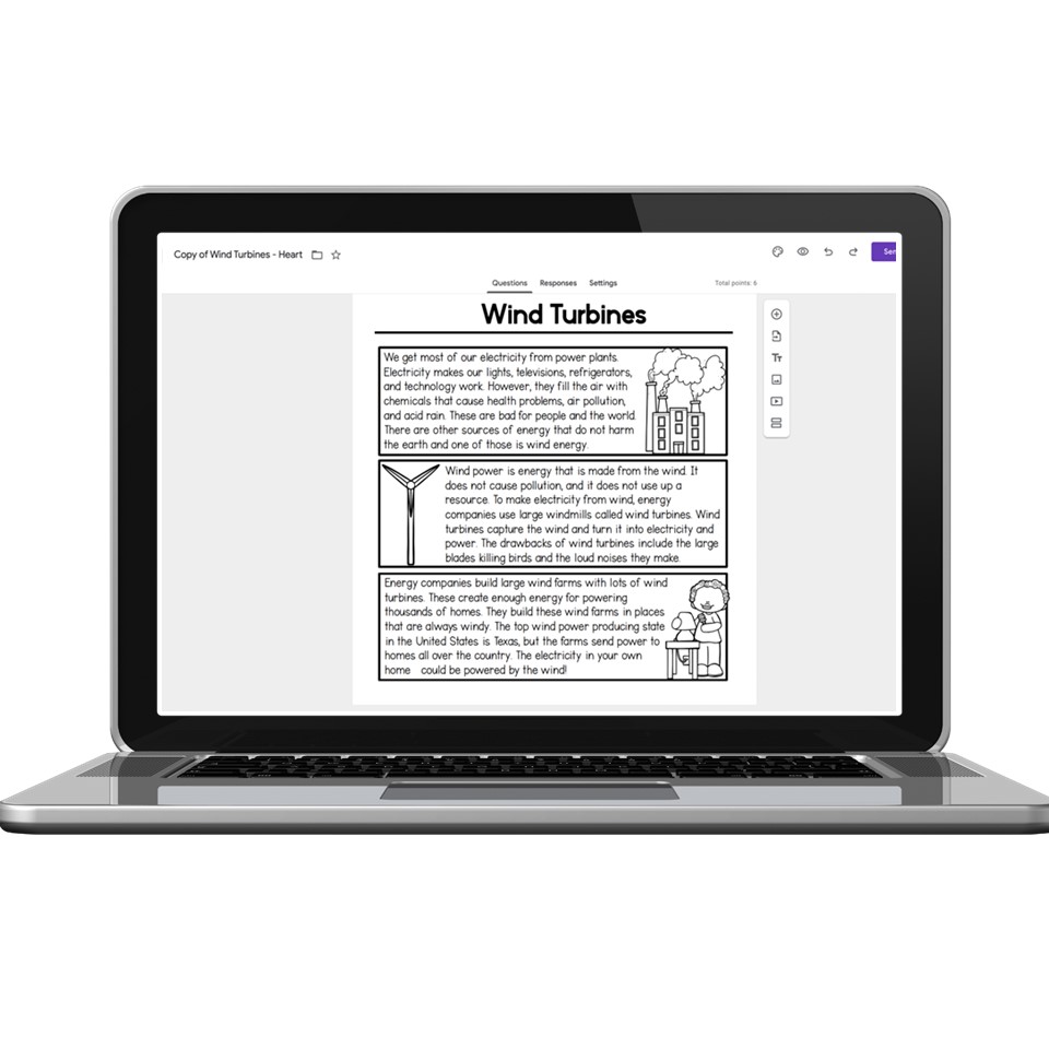 Digital 2nd Grade Reading Passages - Text Structures - Wind Turbines ...