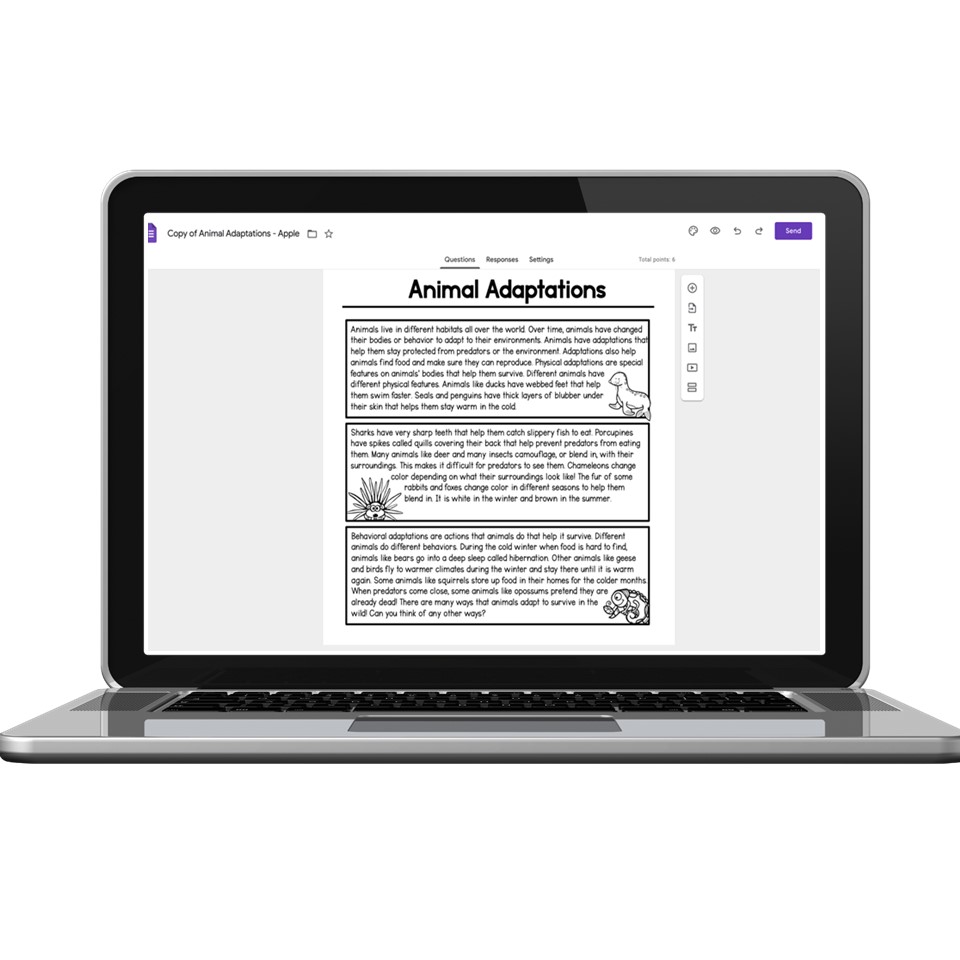 Digital 2nd Grade Reading Passages - Nonfiction Text Evidence - Animal ...