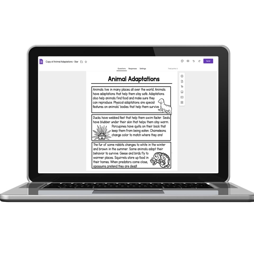 Digital 2nd Grade Reading Passages - Nonfiction Text Evidence - Animal ...