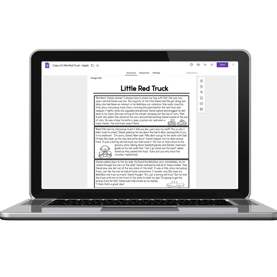 Digital 2nd Grade Reading Passages - Text Evidence - Little Red Truck ...