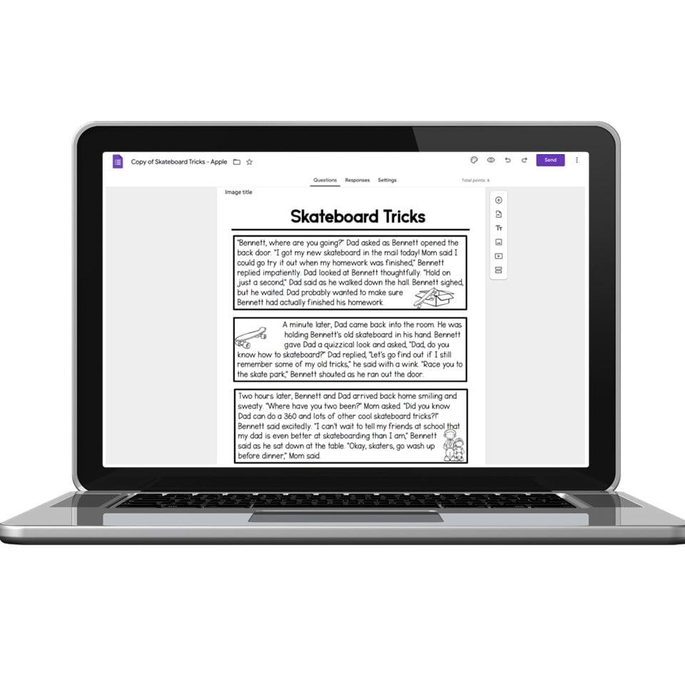 Digital 2nd Grade Reading Passages - Text Evidence - Skateboard Tricks ...