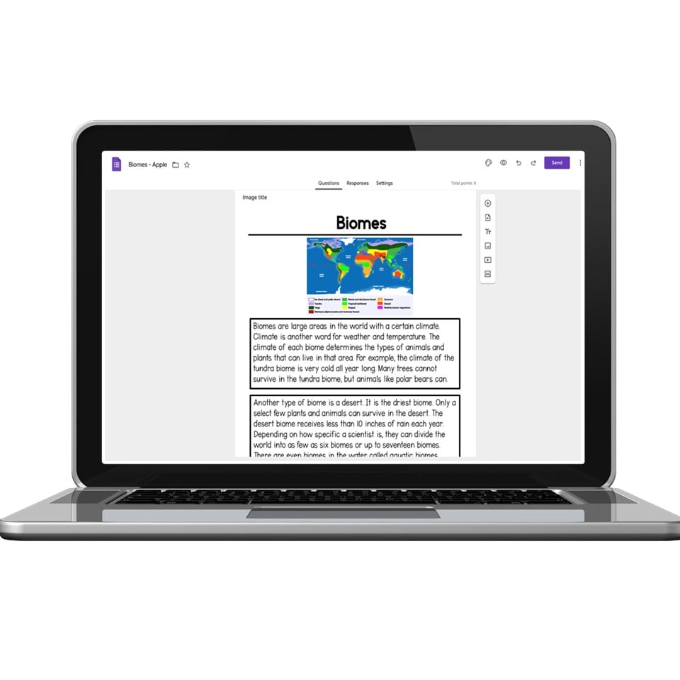 Digital 2nd Grade Reading Passages - Text Features - Biomes - Above ...