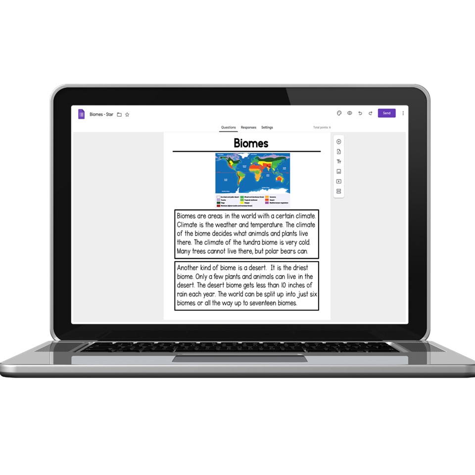 Digital 2nd Grade Reading Passages - Text Features - Biomes - Below ...