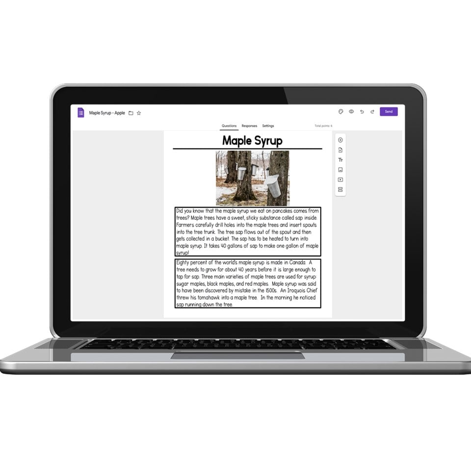 Digital 2nd Grade Reading Passages - Text Features - Maple Syrup ...