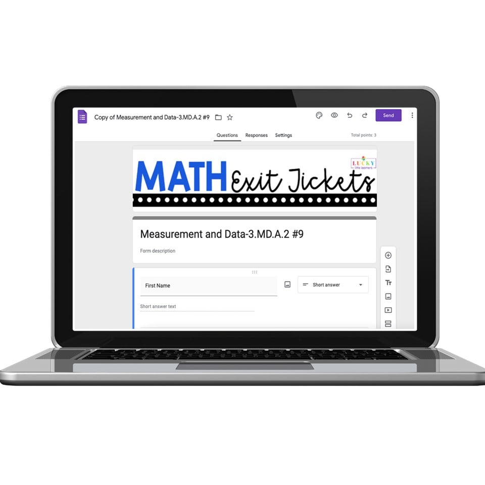 Digital 3rd Grade Exit Tickets - Measurement and Data - 3.MD A.2 ...