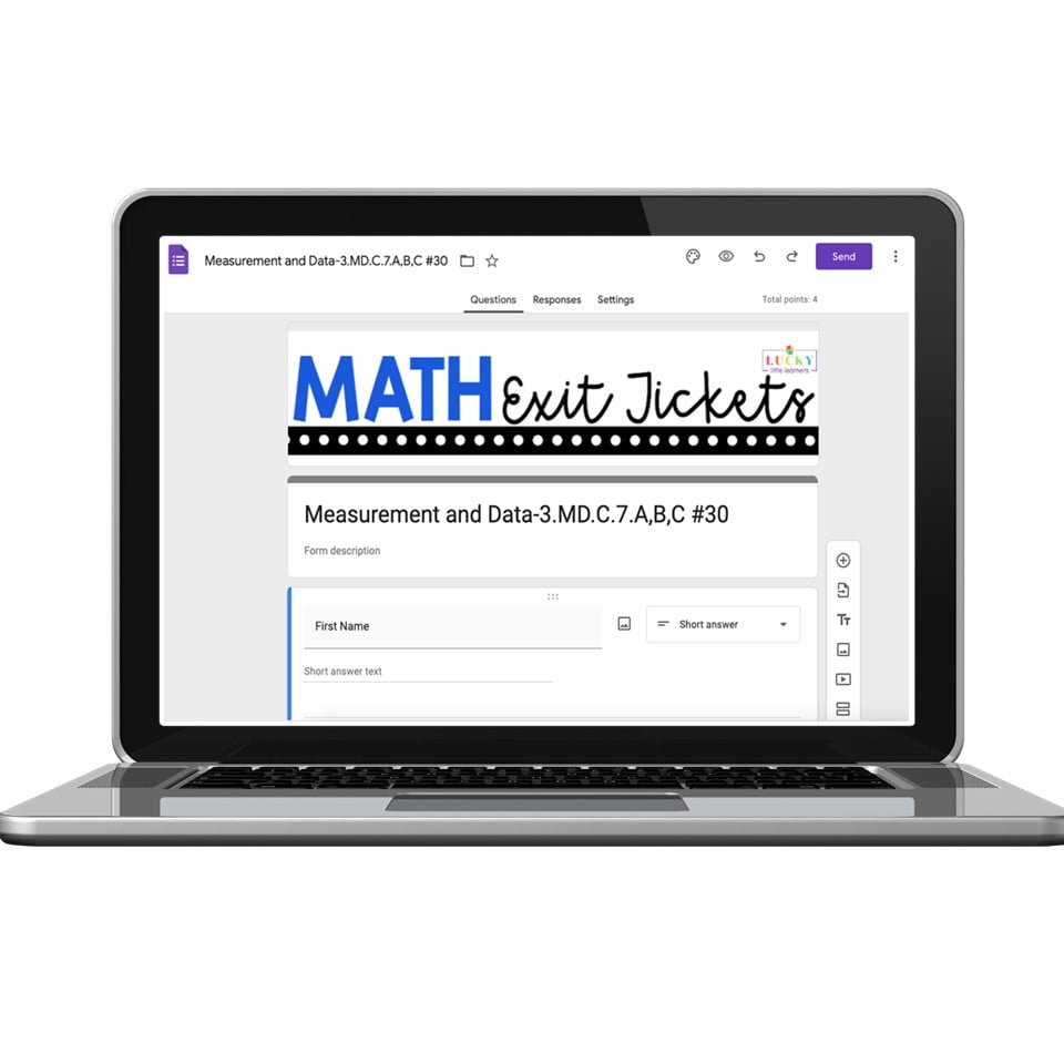 Digital 3rd Grade Exit Tickets - Measurement and Data - 3.MD C.7 (A,B,C ...