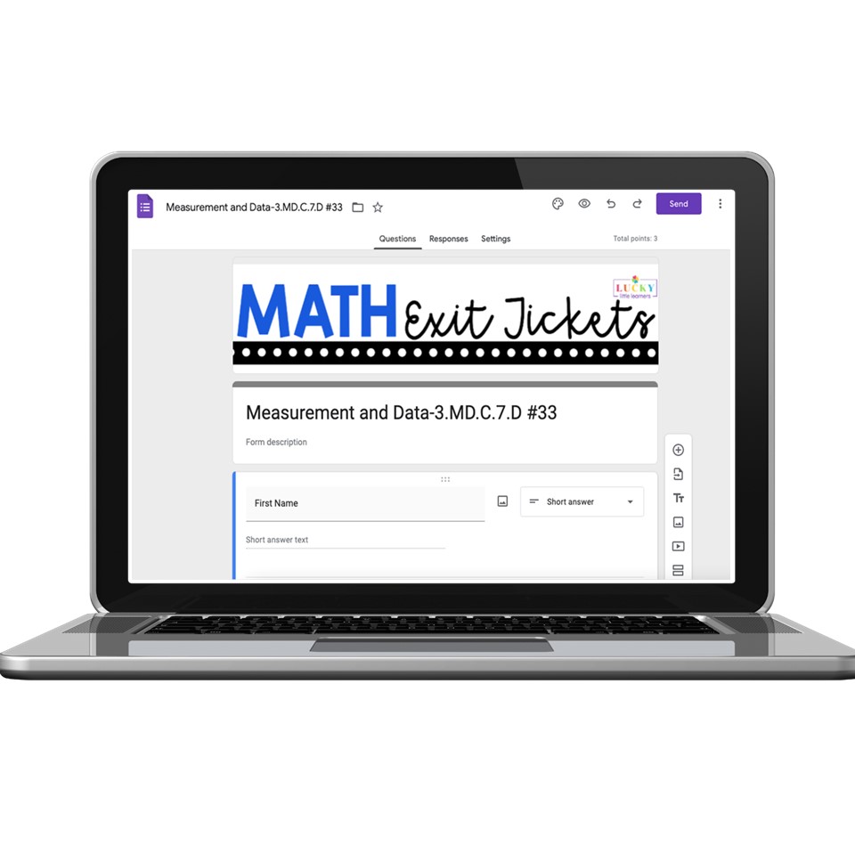 Digital 3rd Grade Exit Tickets - Measurement and Data - 3.MD C.7.D ...