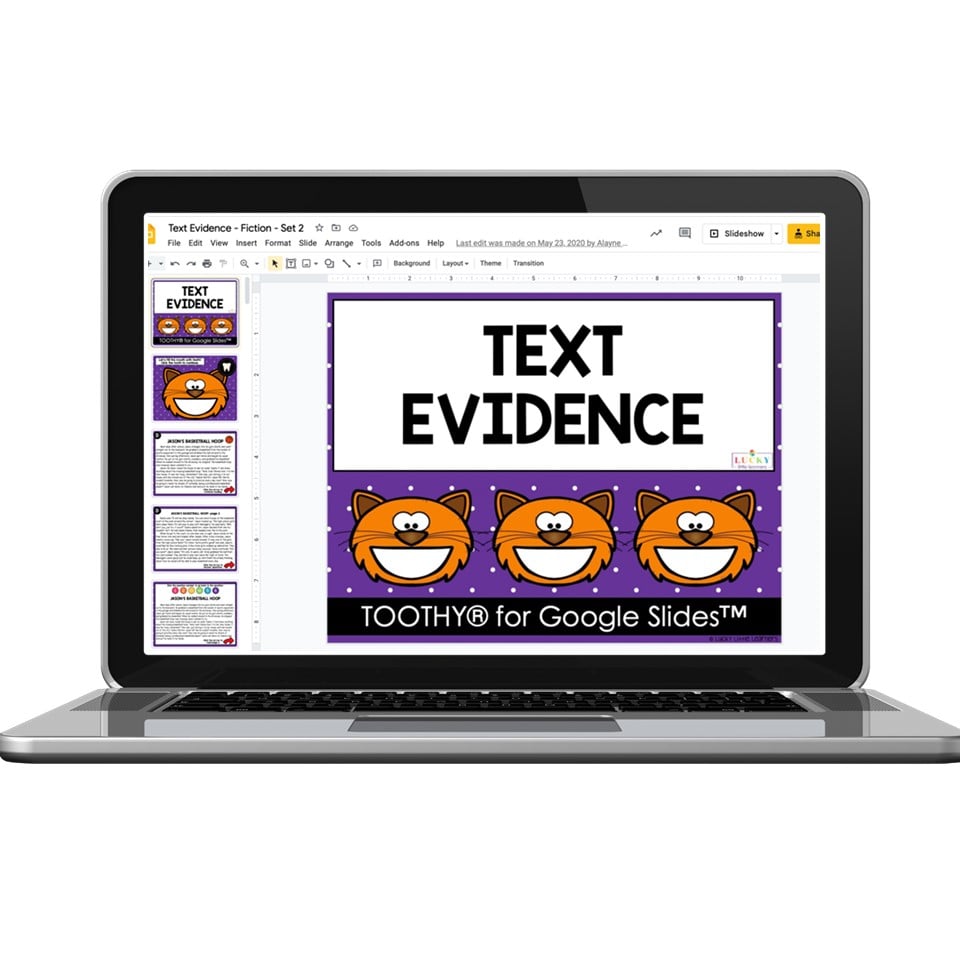 Digital Toothy - Reading Comprehension - 3rd Grade - Text Evidence ...