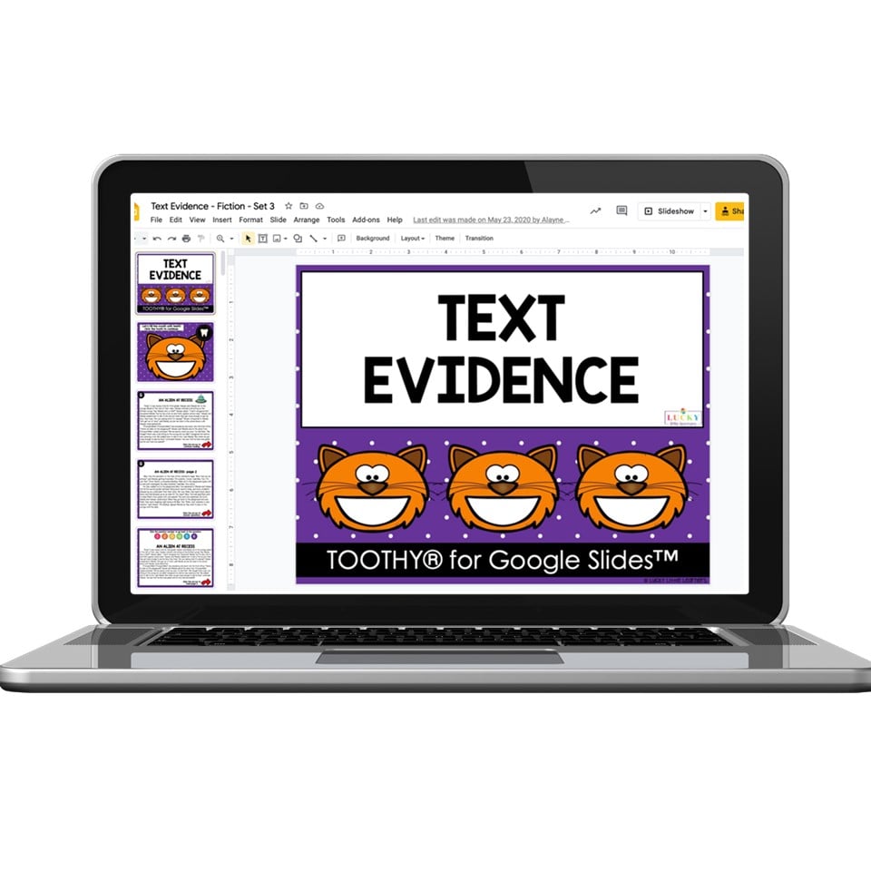 Digital Toothy - Reading Comprehension - 3rd Grade - Text Evidence ...