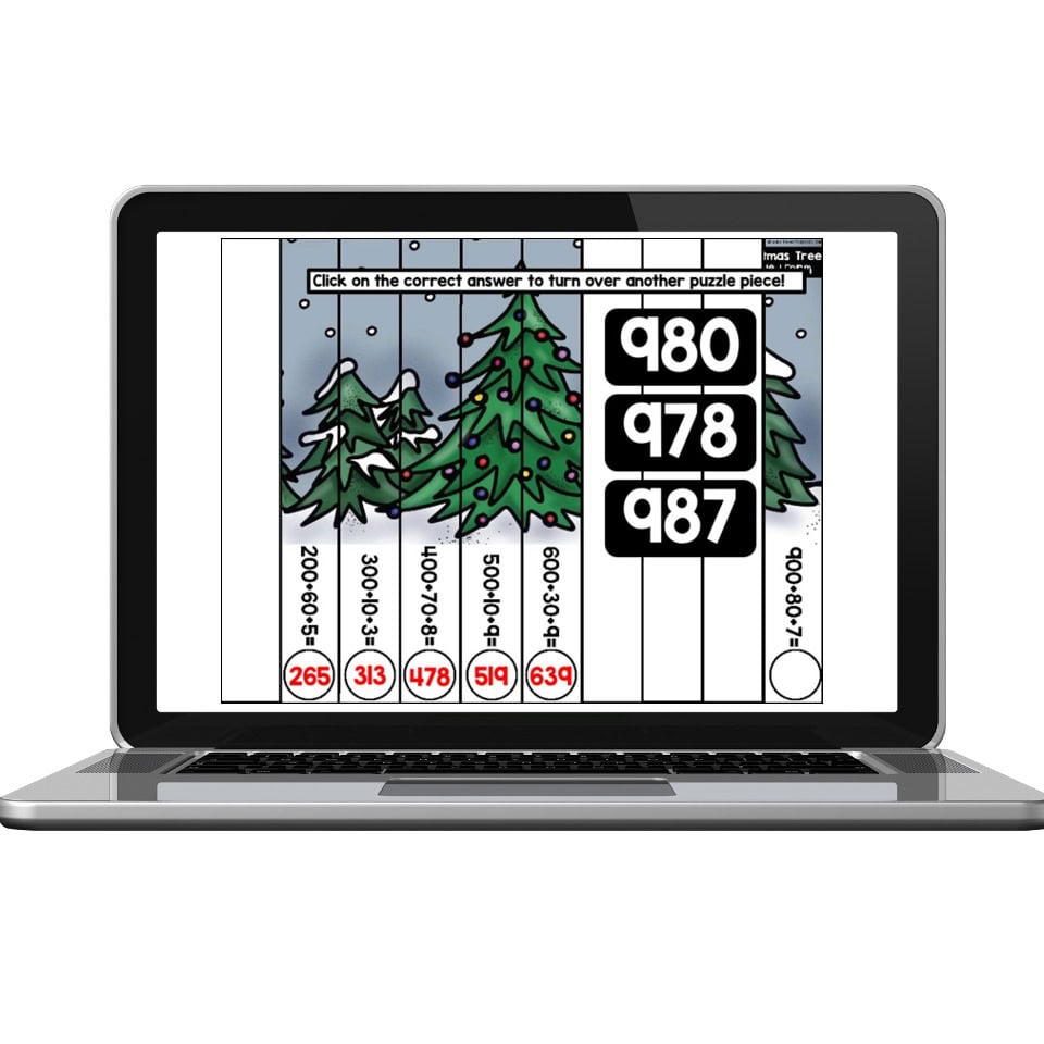 Digital December Math Puzzle – Expanded Form 3-Digit - Lucky Little ...